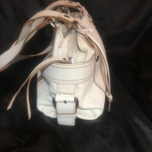 Fossil | Bags | Fossil Whitebone Leather Handbag Wbuckle Accents | Poshmark